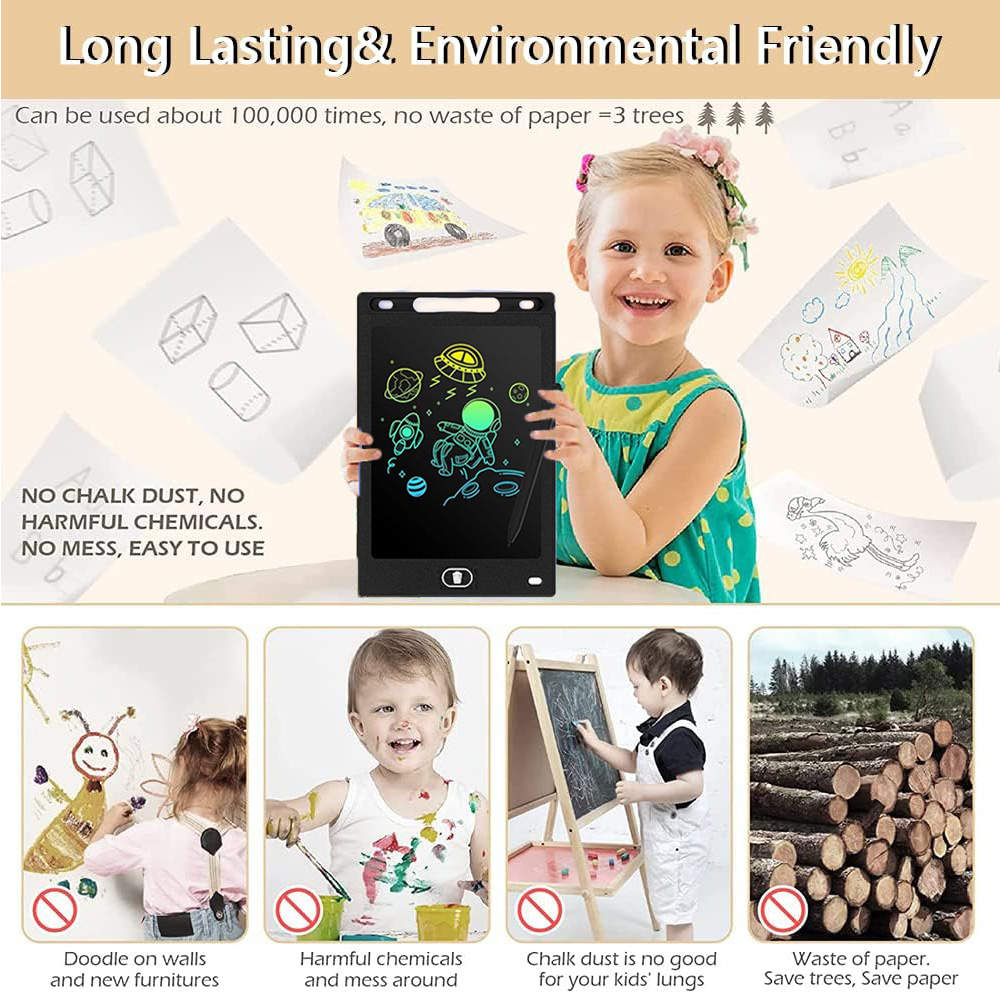 8.5/10/12 Inch Colorful LCD Writing Tablet with string for Kid 3 4 5 6 ...