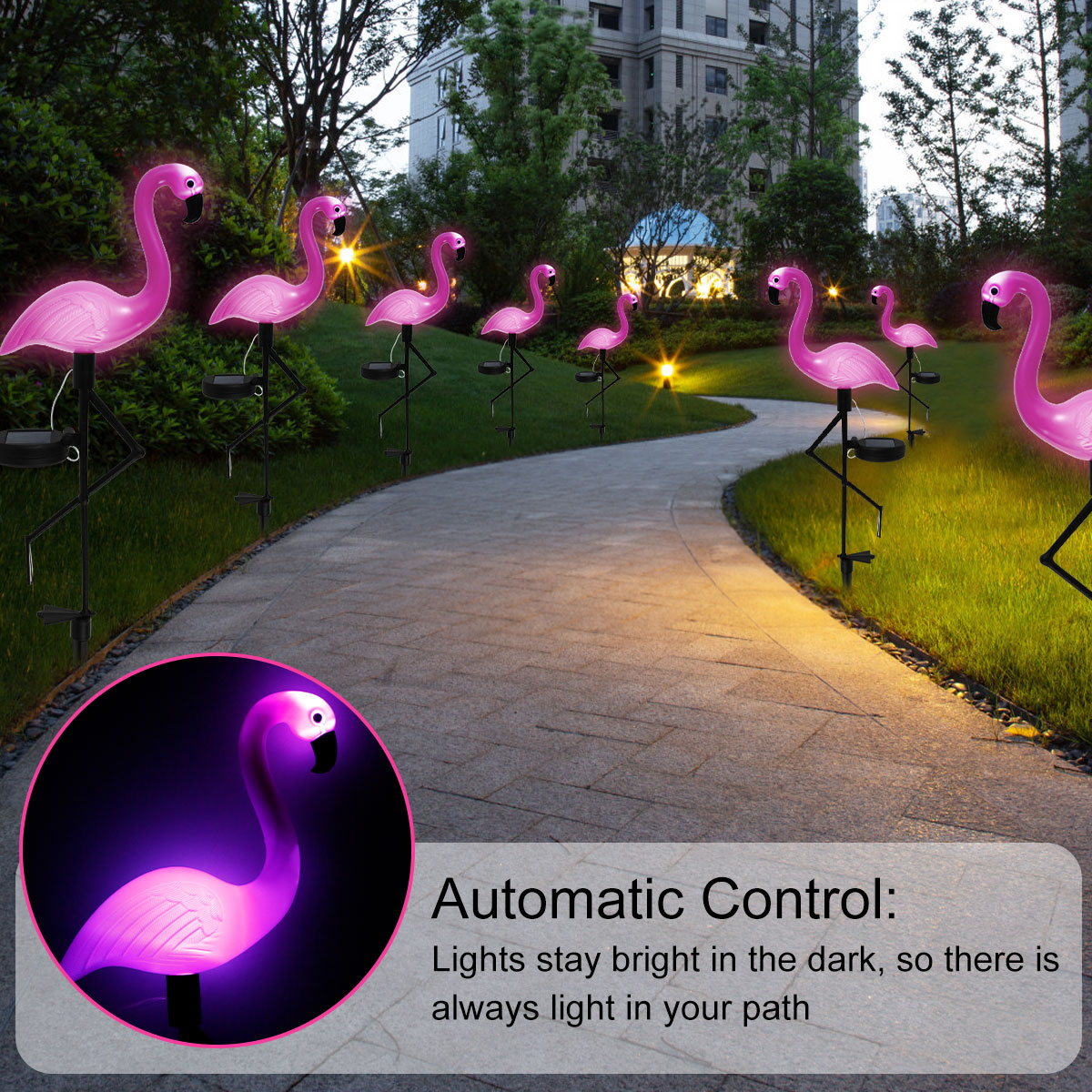 Pink Flamingo Solar Light Outdoor Courtyard Decoration Light Waterproof ...
