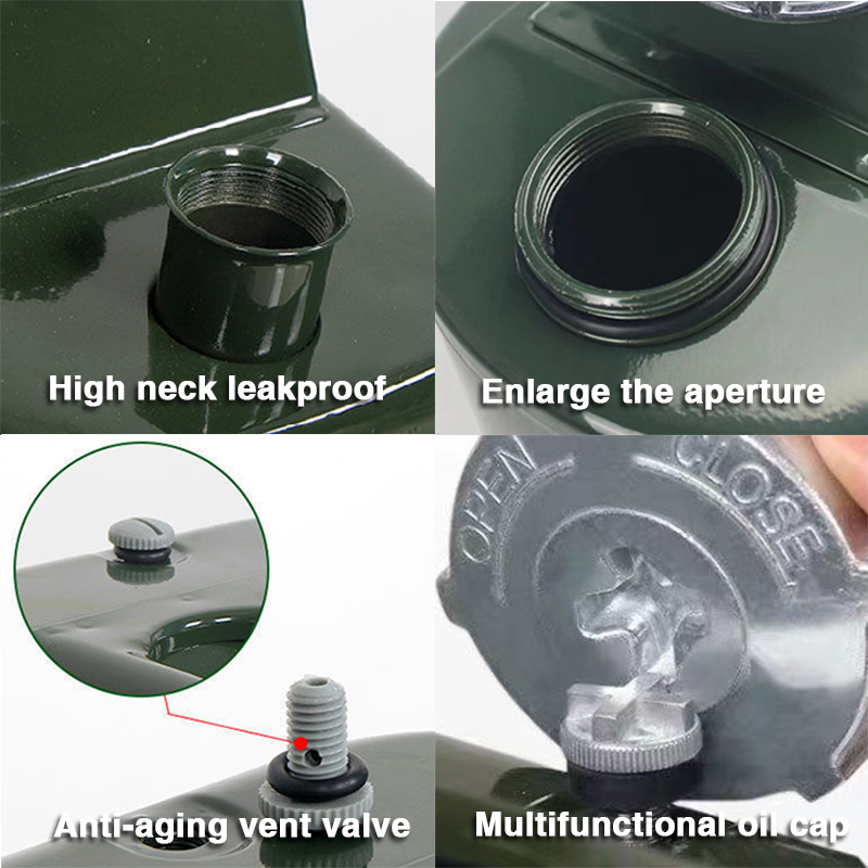 5L~30L Spare Fuel Tank Green Steel Thickened Explosion-Proof Motorcycle Gasoline Barrel Carbon ...