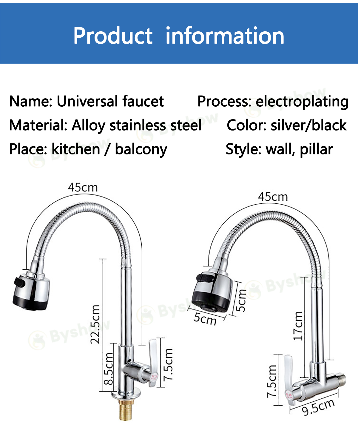 【Byshow】Malaysia In Stock Alloy stainless steel Sink Faucet Single Cold ...