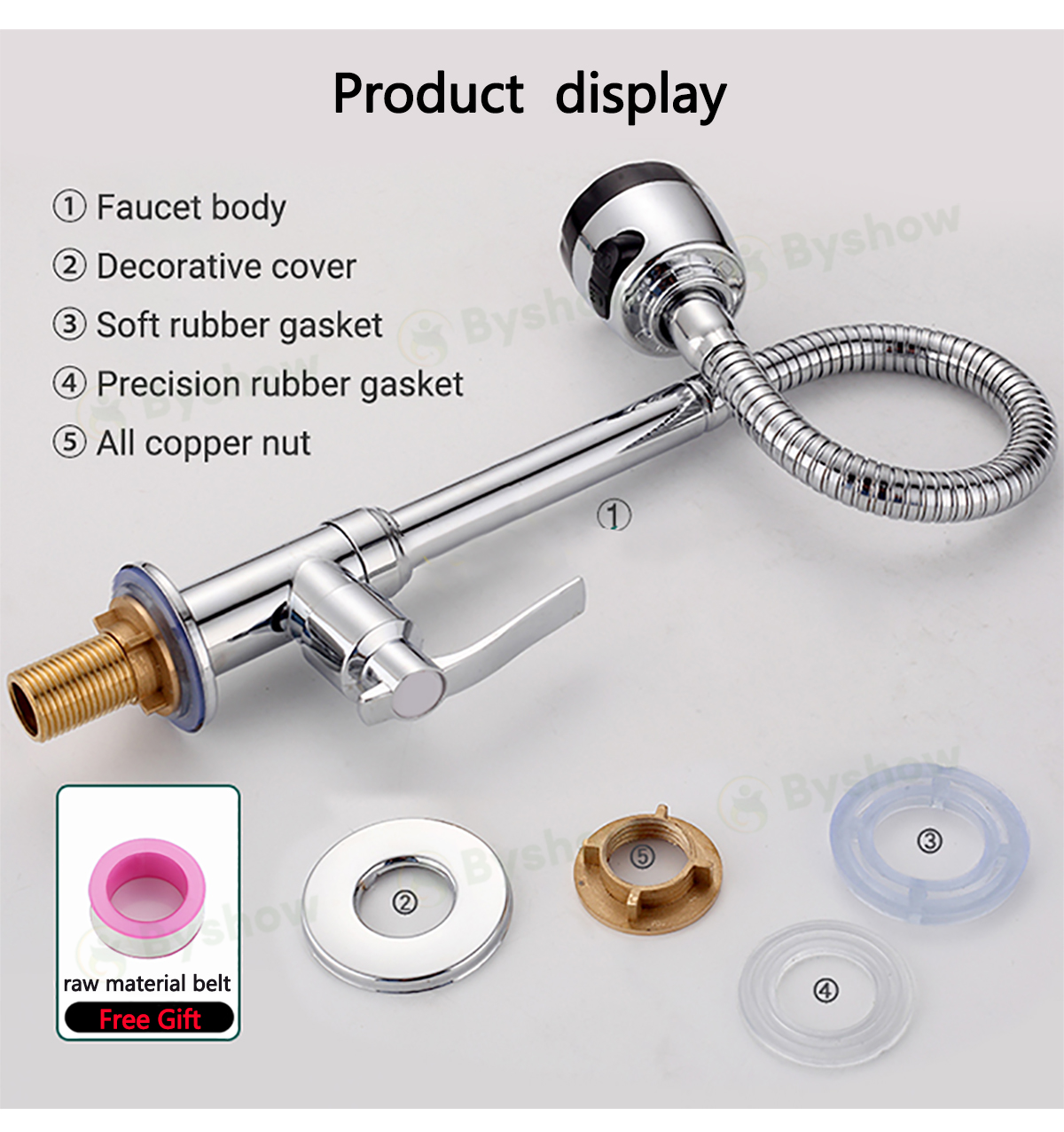 【Byshow】Malaysia In Stock Alloy stainless steel Sink Faucet Single Cold ...