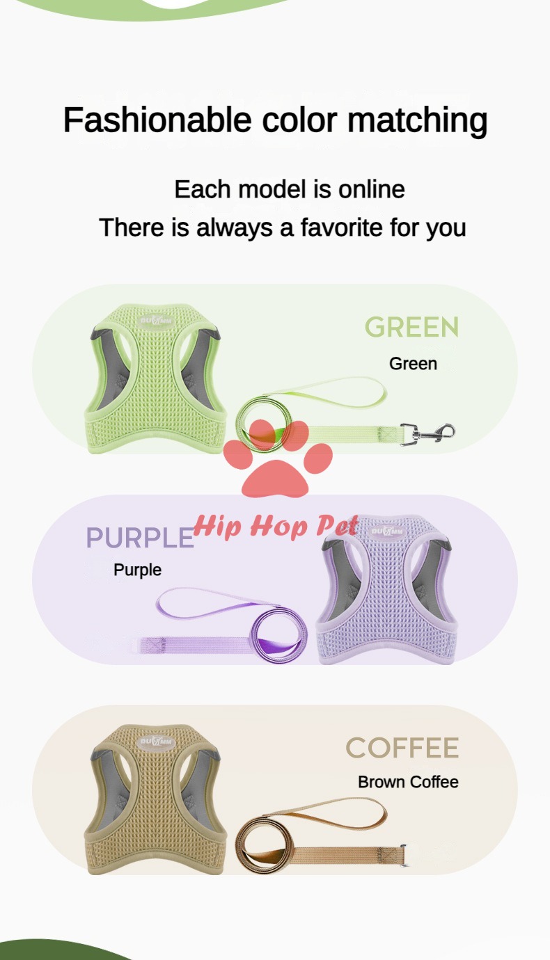 Breathable Cat Leash Harness Vest Dog Chest Strap Cat Leash 狗狗绳子 猫牵引绳 ...
