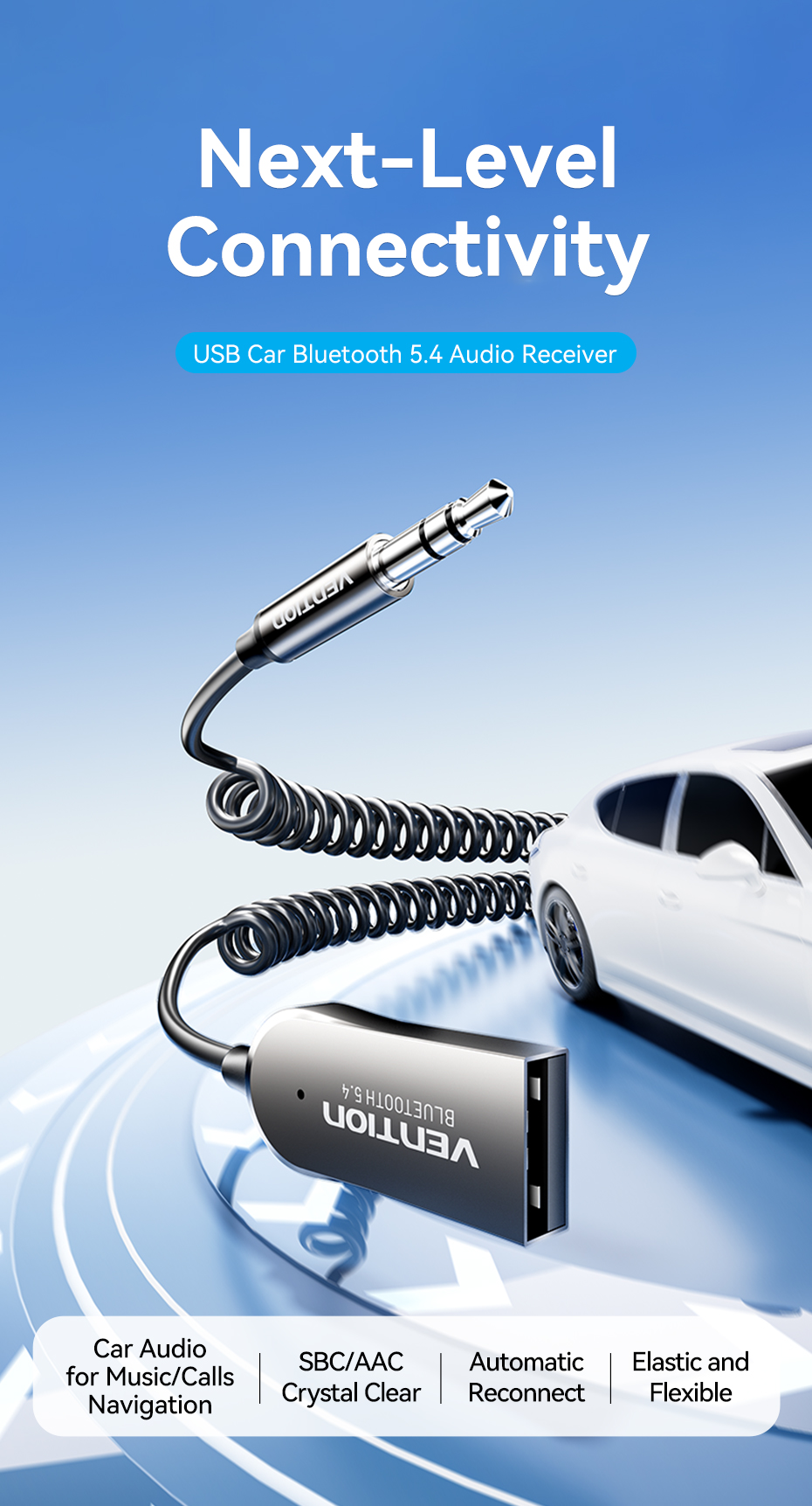 Vention Bluetooth Receiver 5.4 Adapter Hands-Free Bluetooth Car Kits ...