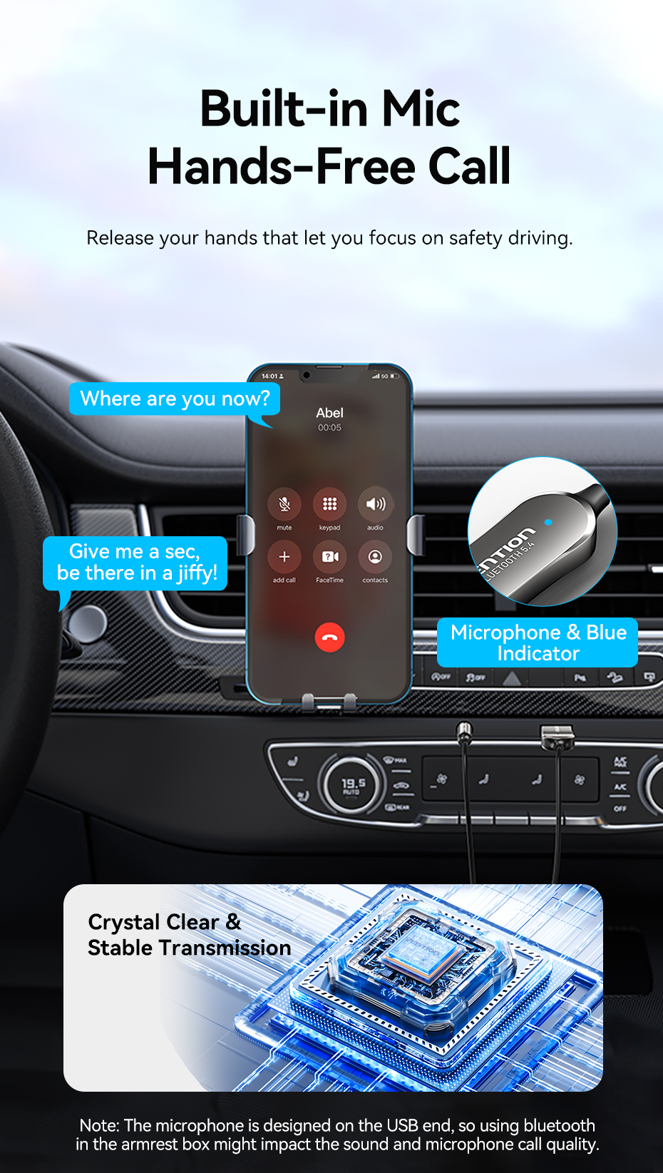 Vention Bluetooth Receiver 5.4 Adapter Hands-Free Bluetooth Car Kits ...