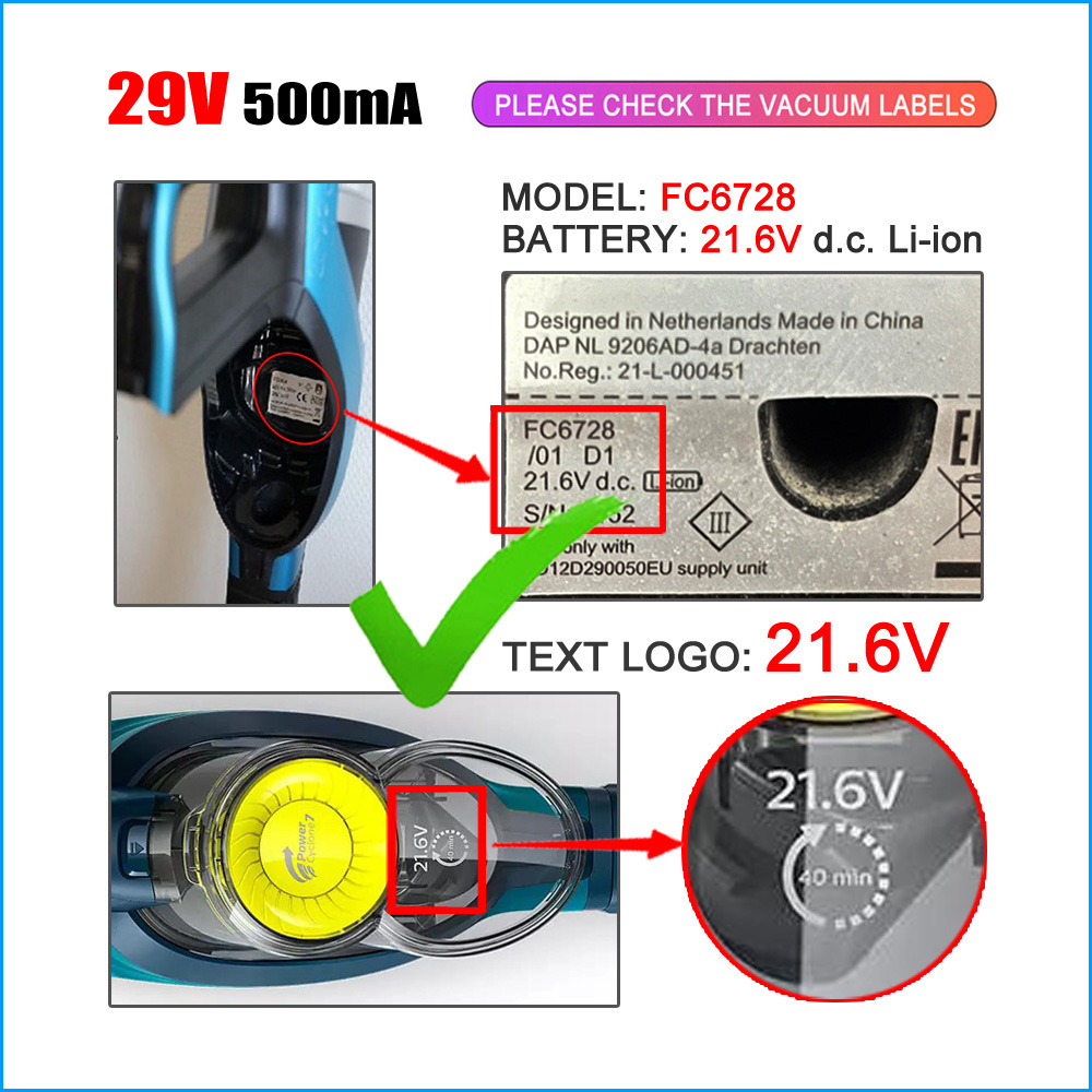 25V 29V 30V 500mA AC/DC Power Adapter Charger for PHILIPS FC6812 FC6901 FC6902 FC6721 FC6723 ...