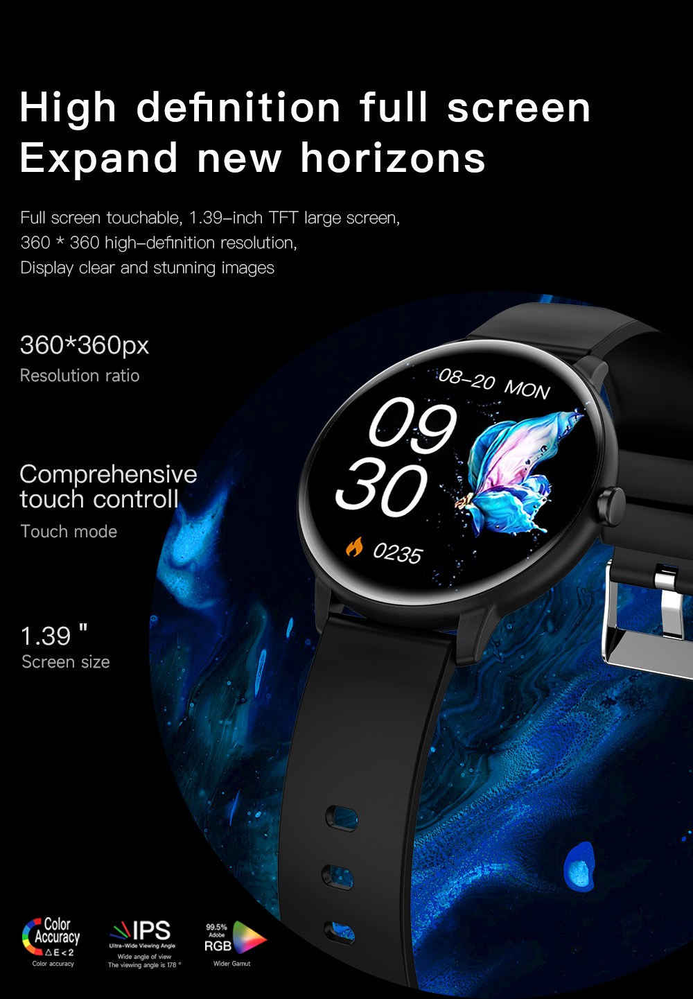 Gloryfit GTR Mini Jam Smart Watch 100+ Sports Modes Voice Assistant ...