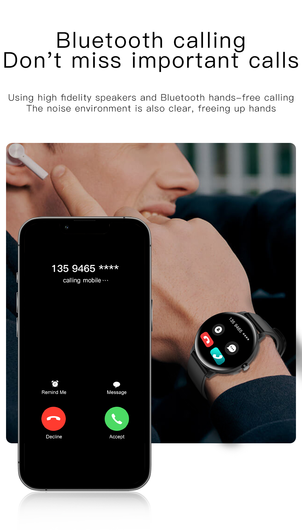 Gloryfit GTR Mini Jam Smart Watch 100+ Sports Modes Voice Assistant ...