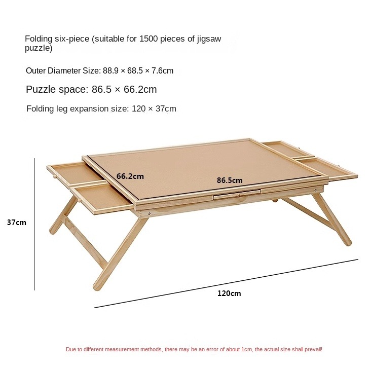 Foldable Solid wood puzzle table puzzle storage table with 6 drawers ...