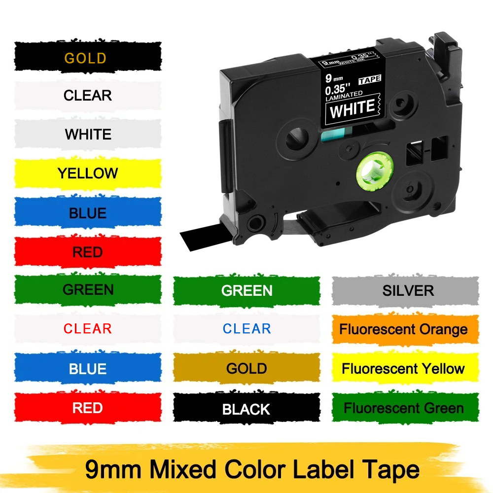 Brother Compatible Label Tape 9mm TZE TZ 221 621 325 324 0.35 ...
