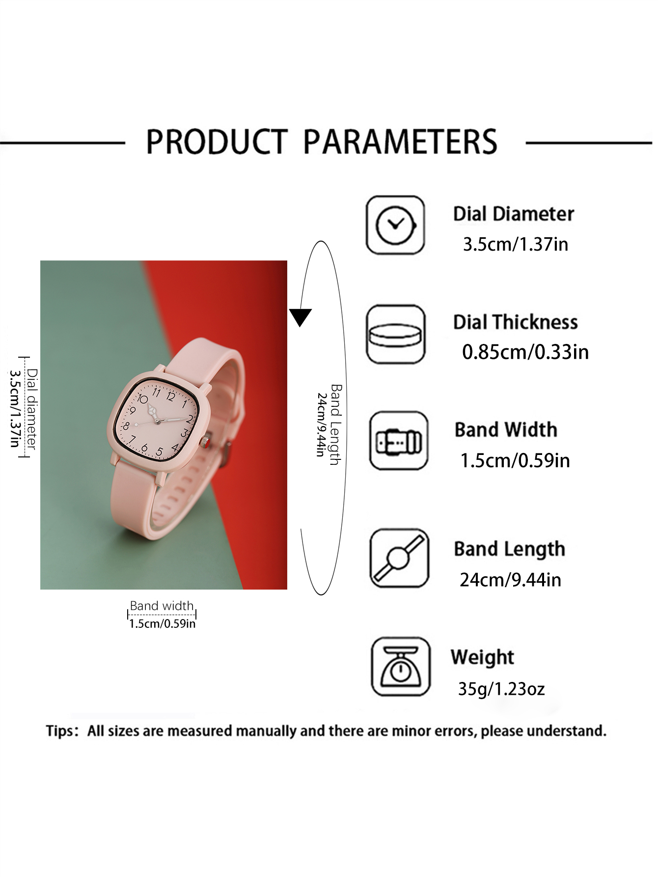 Cute Macaron Square Watch For Women, Pastel Quartz Timepiece ...
