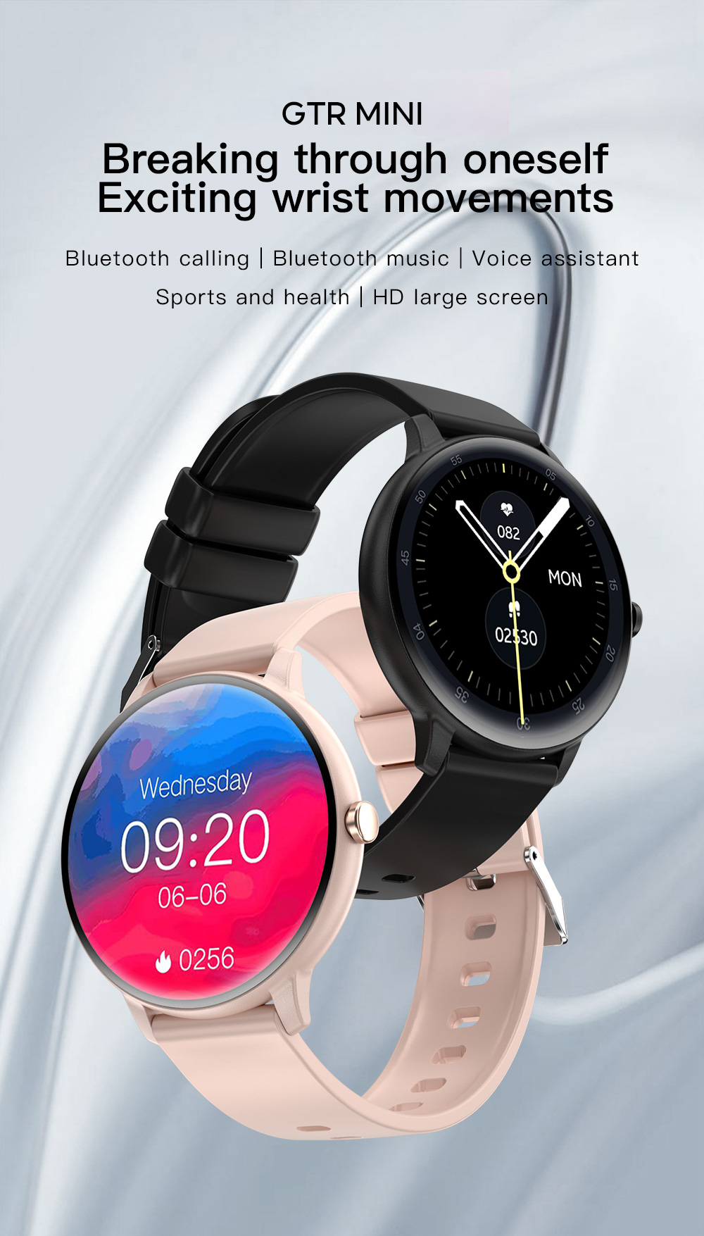 Gloryfit GTR Mini Jam Smart Watch 100+ Sports Modes Voice Assistant ...
