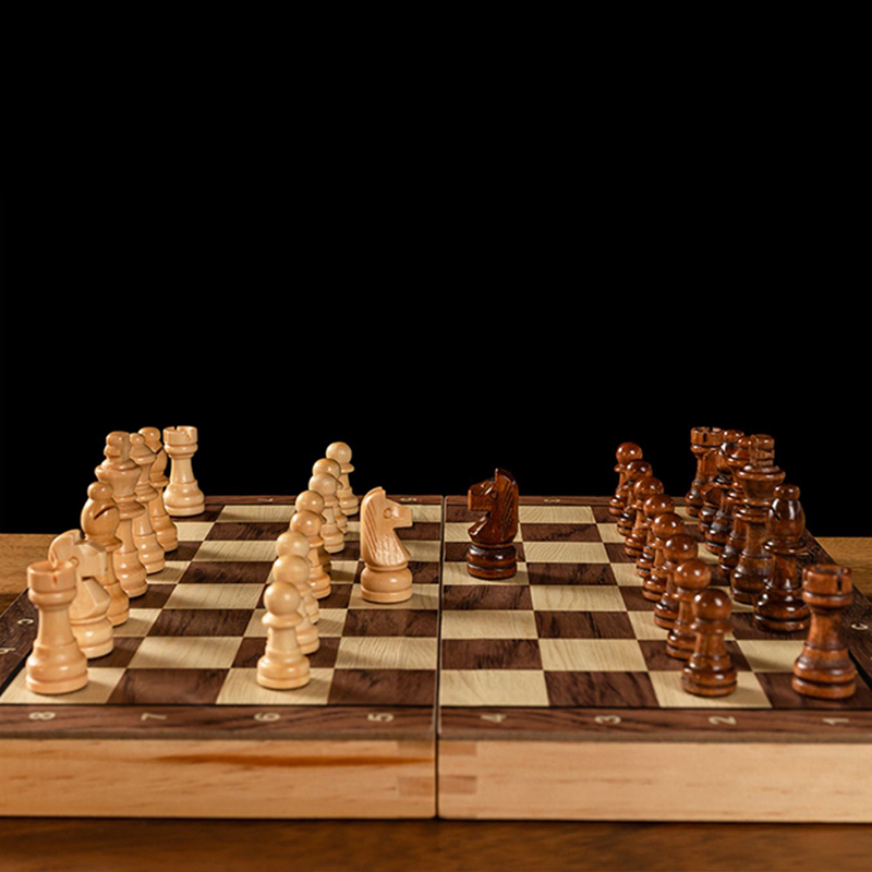 【Local Ship in 24h】3-IN-1 Wooden Chess Set International Chess Game ...