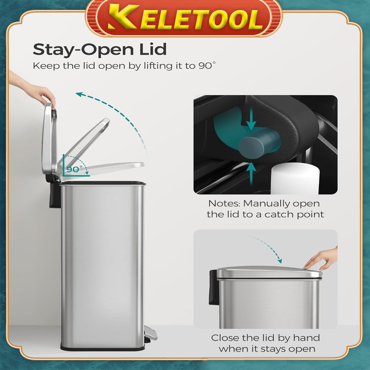 dustbin kitchenTong sampah besar Kitchen Dustbin 60L stainless steel ...