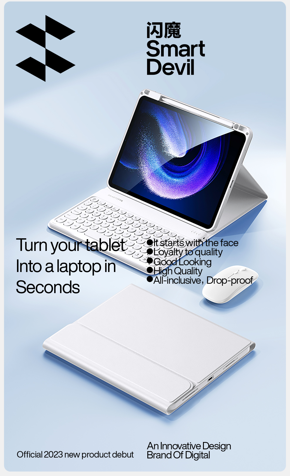 SmartDevil Case For Xiaomi Pad 5/6/6Pro All-in-One Case With Keyboard ...