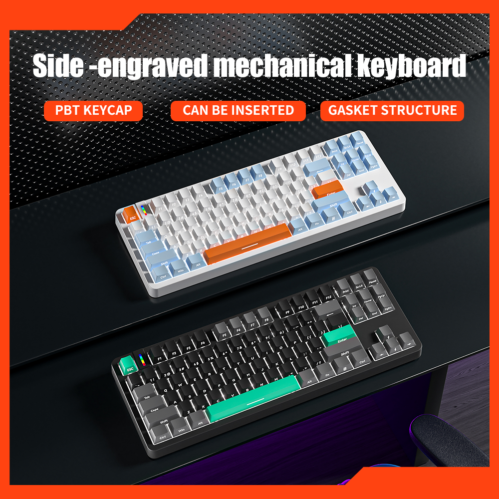 ZIFRIEND G87 87Keys Mechanical Keyboard RGB Hot swappable Wireless Customized Keyboard Side ...