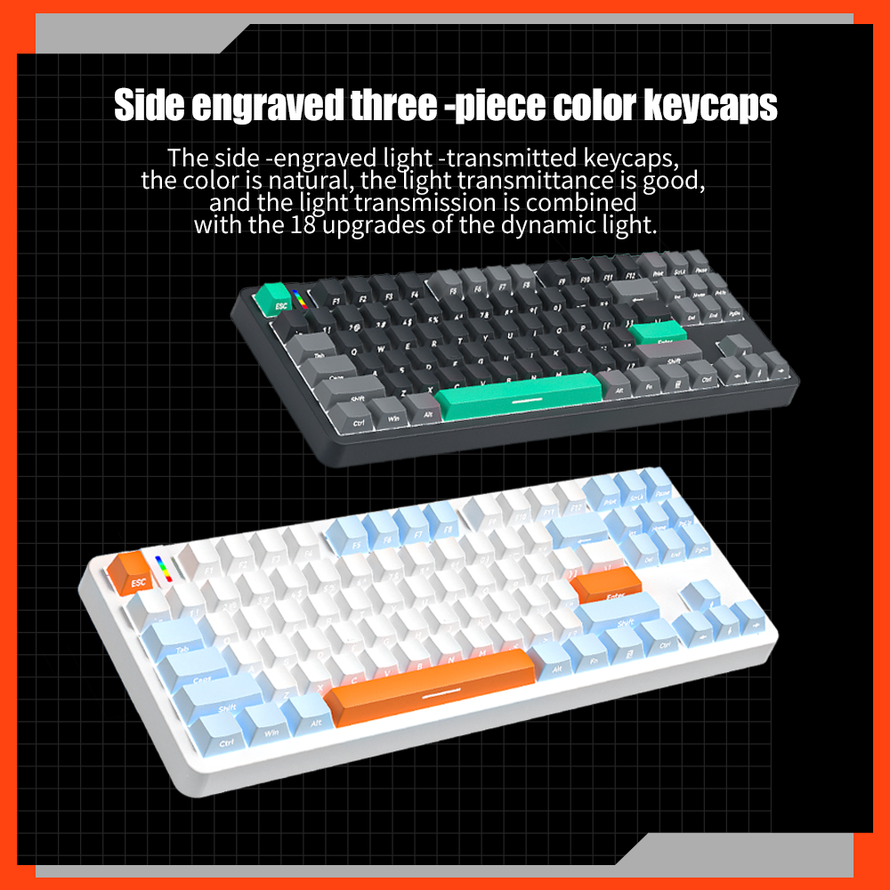ZIFRIEND G87 87Keys Mechanical Keyboard RGB Hot swappable Wireless ...