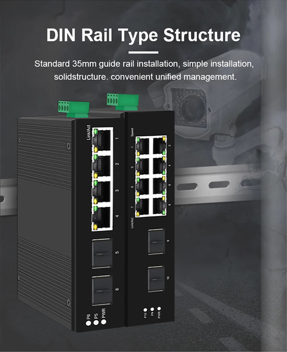 ONTi 8 port industrial managed switch POE switch 10/100/1000M 2SFP ...