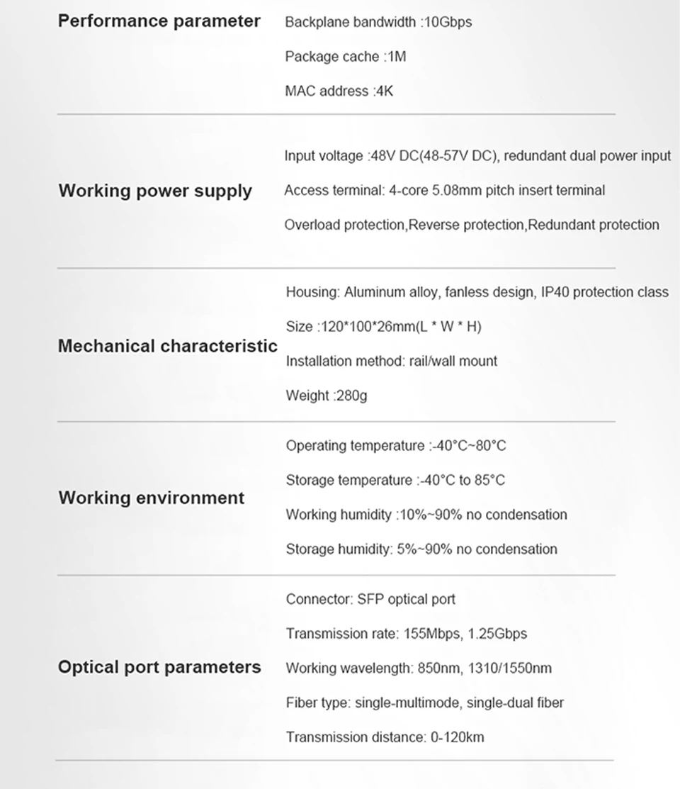 ONTi 8 port industrial managed switch POE switch 10/100/1000M 2SFP ...