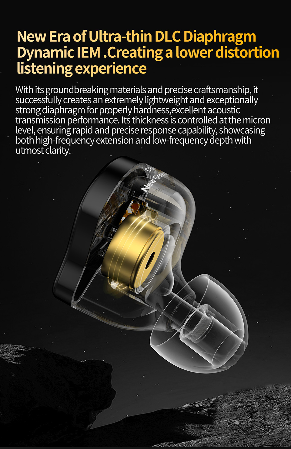 CCA CRA PRO HIFI Earphones DLC Diamond Diaphragm Dynamic Earbuds ...