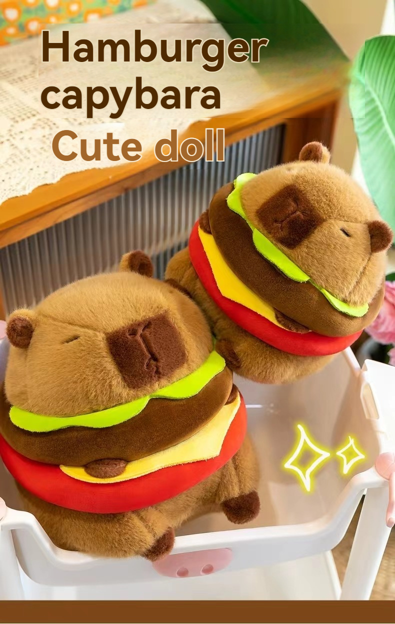 Burger Capybara Cute Capybara Burger Pillow Nap Capybara Cushion ...
