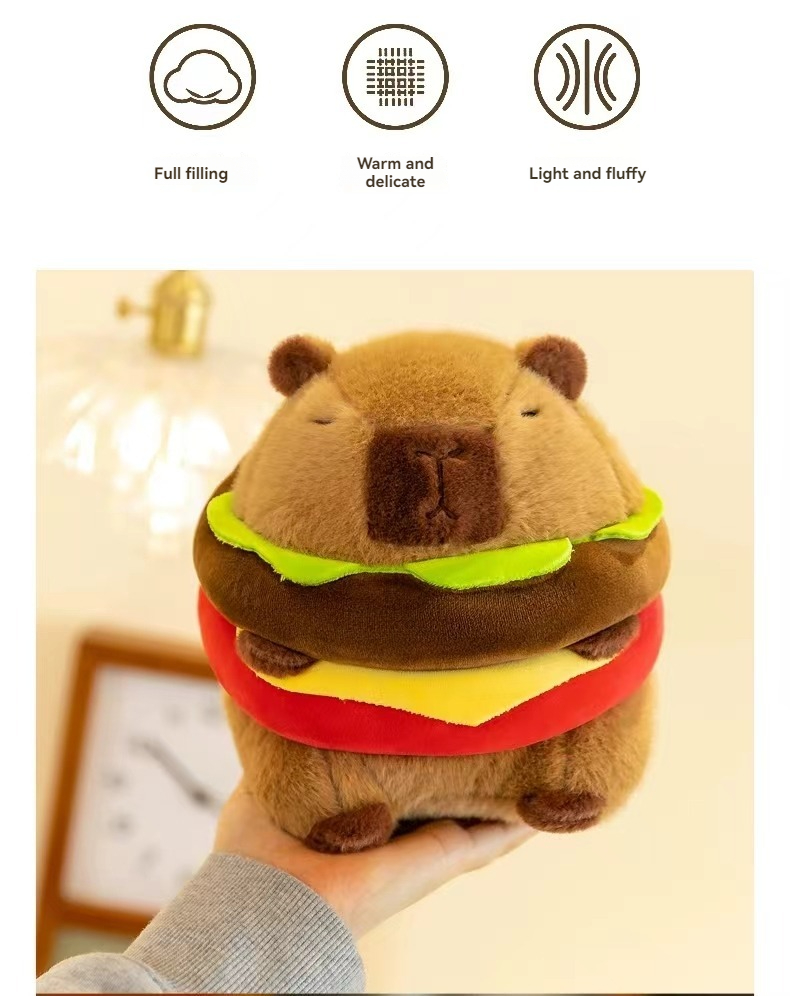 Burger Capybara Cute Capybara Burger Pillow Nap Capybara Cushion ...