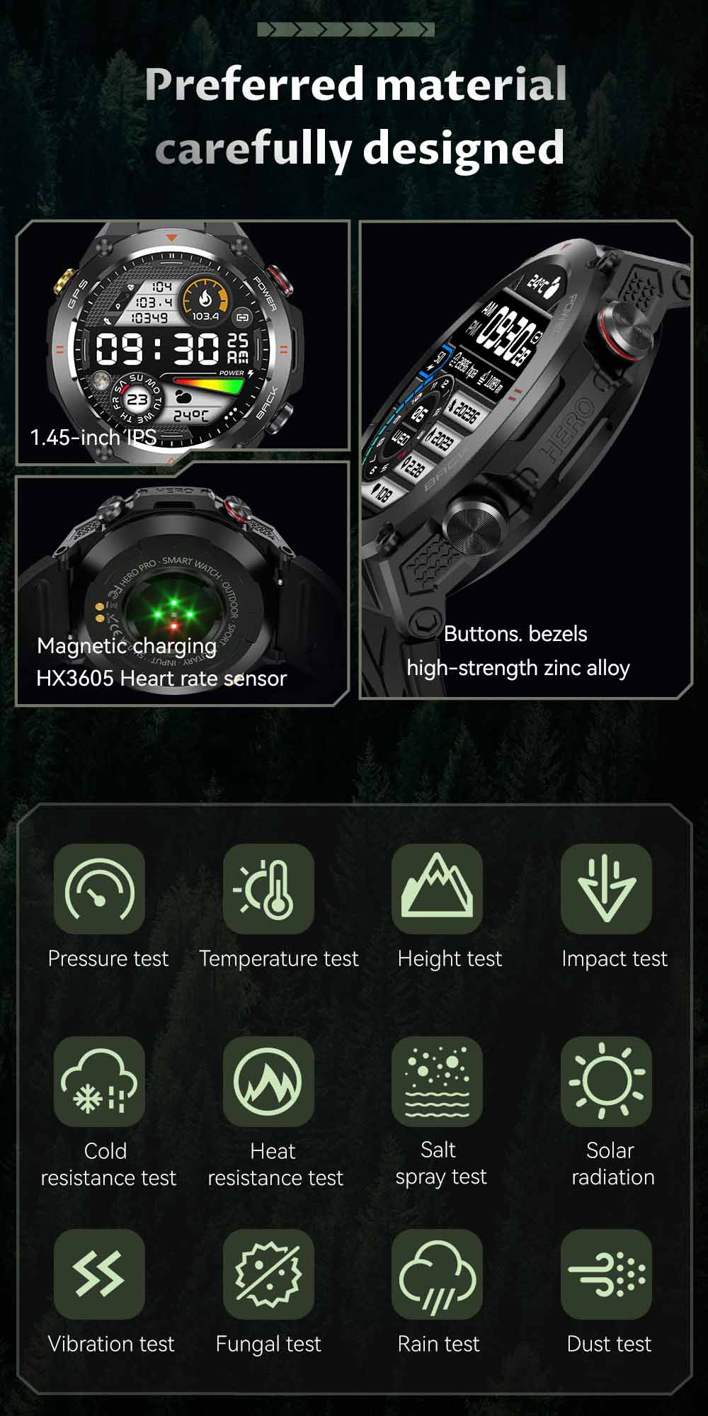 FILIEKEU Smart Watch For Men Bluetooth Call GPS Sport Tracker Compass ...