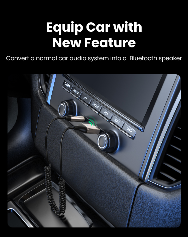 UGREEN Bluetooth Receiver 5.3 Adapter Hands-Free Bluetooth Car Kits AUX ...