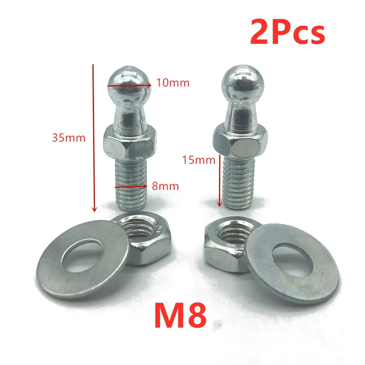 2x 10mm M8 M6 Universal Boot Bonnet Gas Strut End Fitting Connector ...