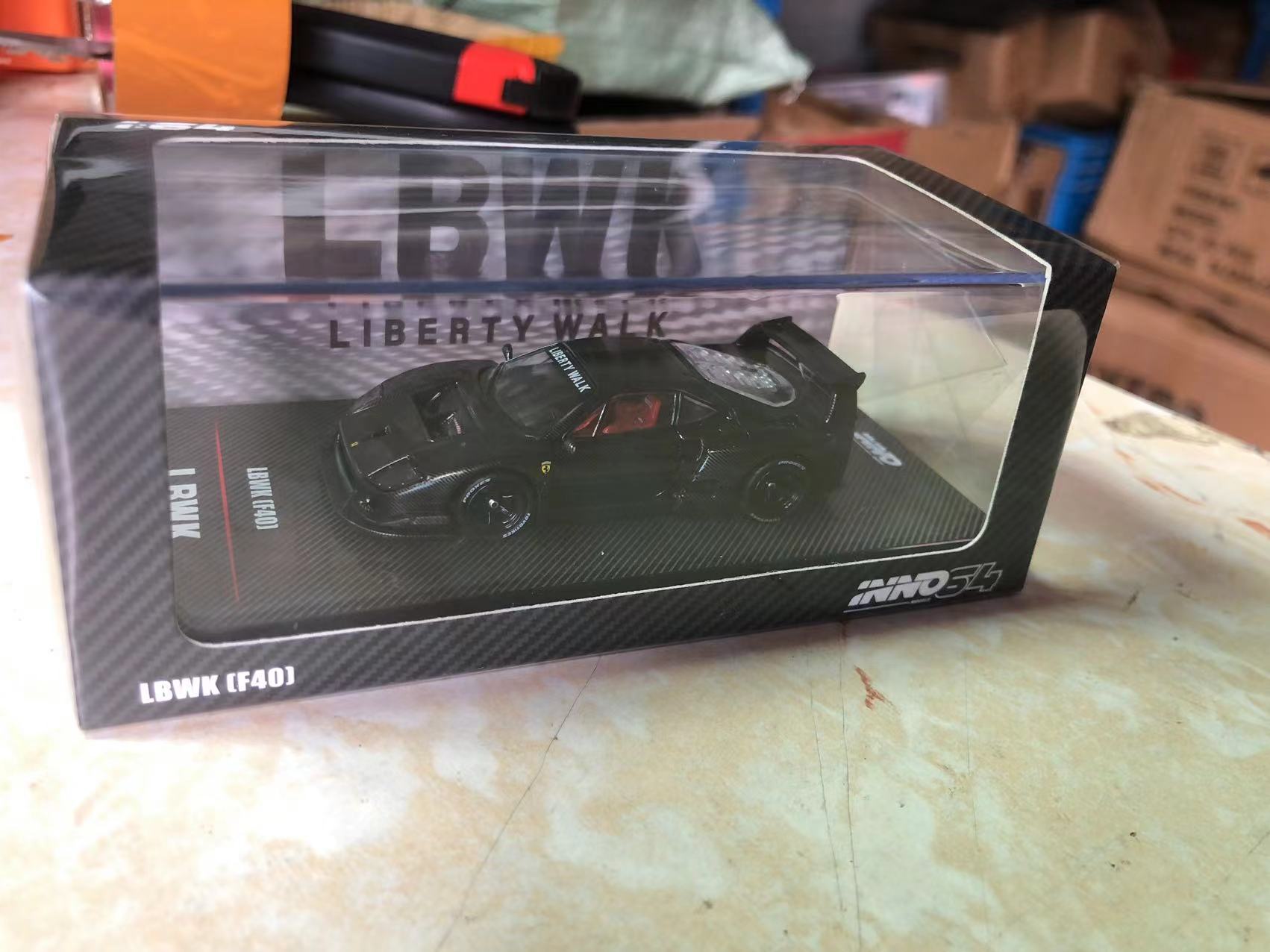 Inno Car Model 1: 64 Ferrari F40 Full Carbon Black Alloy Car Model ...