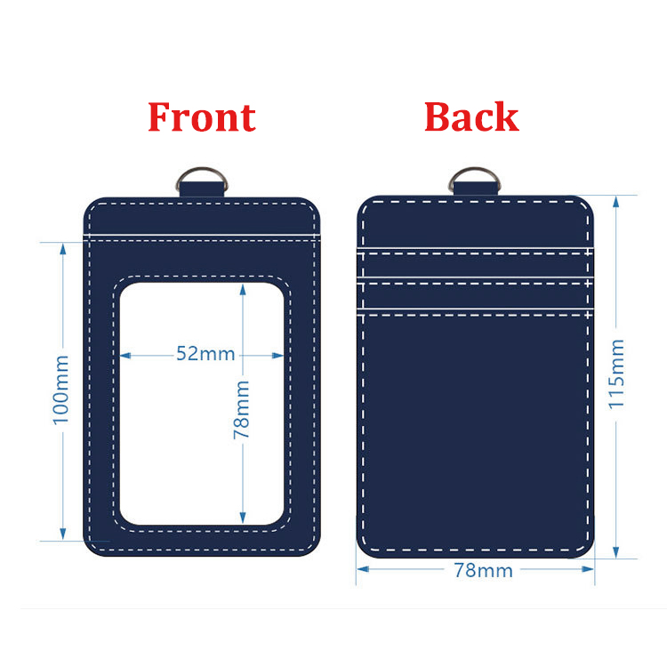 2024 Fasion PU Leather ID Badge Holder with Lanyard Staff Job Name Tag ...
