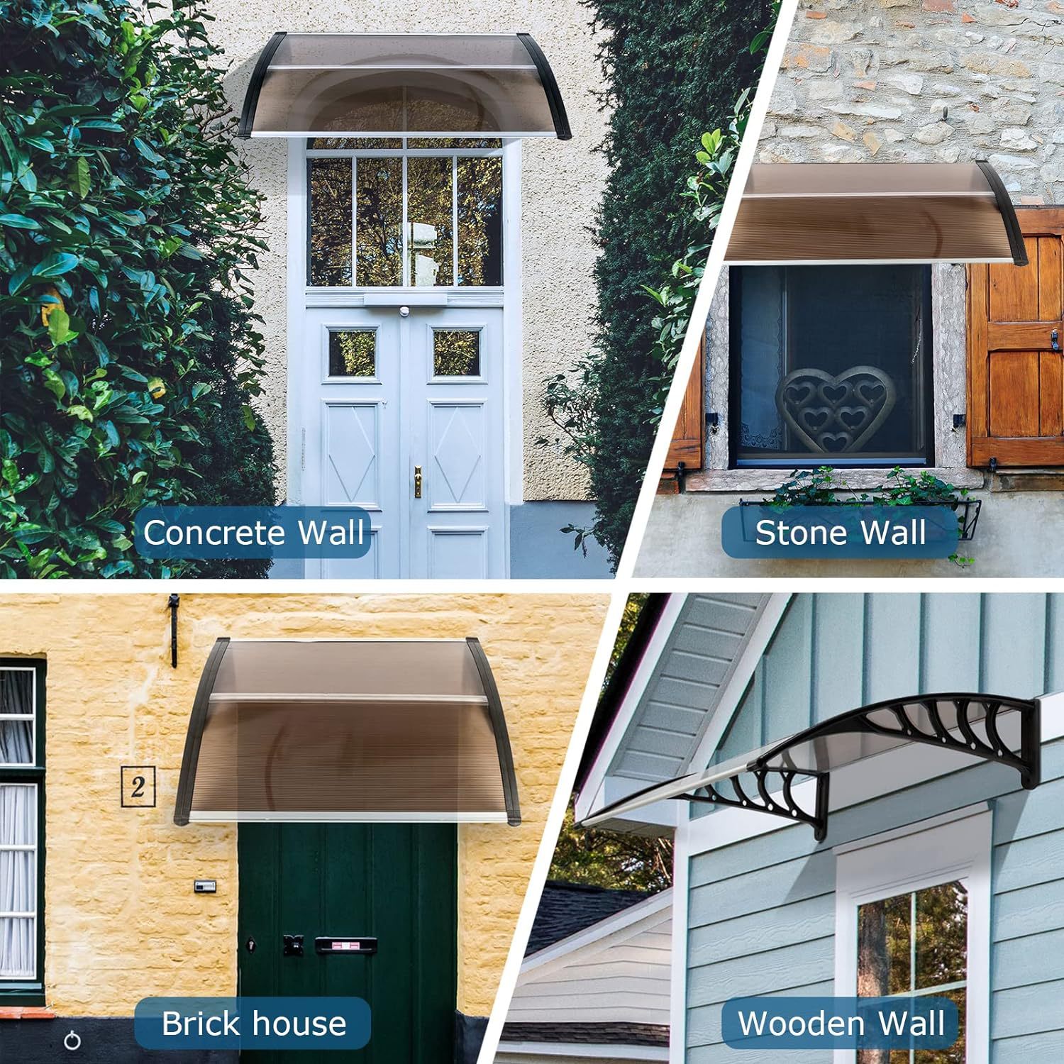 Awning Roof Outdoor Sunshade Window Rain Cover Sunshield Polycarbonate ...
