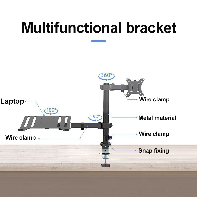 EXPOSE Multi-Direction Dual Arms Monitor Stand Laptop Stand With Tray ...
