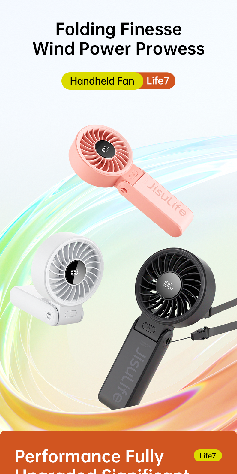 JisuLife Handheld Fan Life7 Portable Mini Fan 5000mAh Foldable USB Fans ...