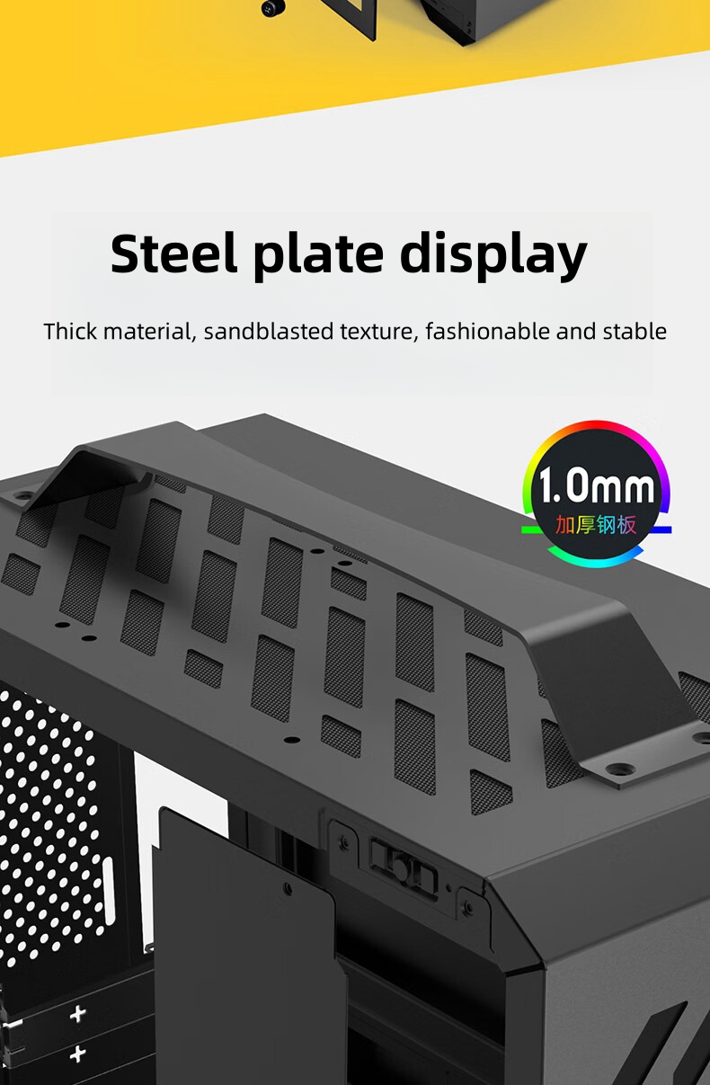 PowerTrain X200 portable desktop computer MATX glass side transparent ...