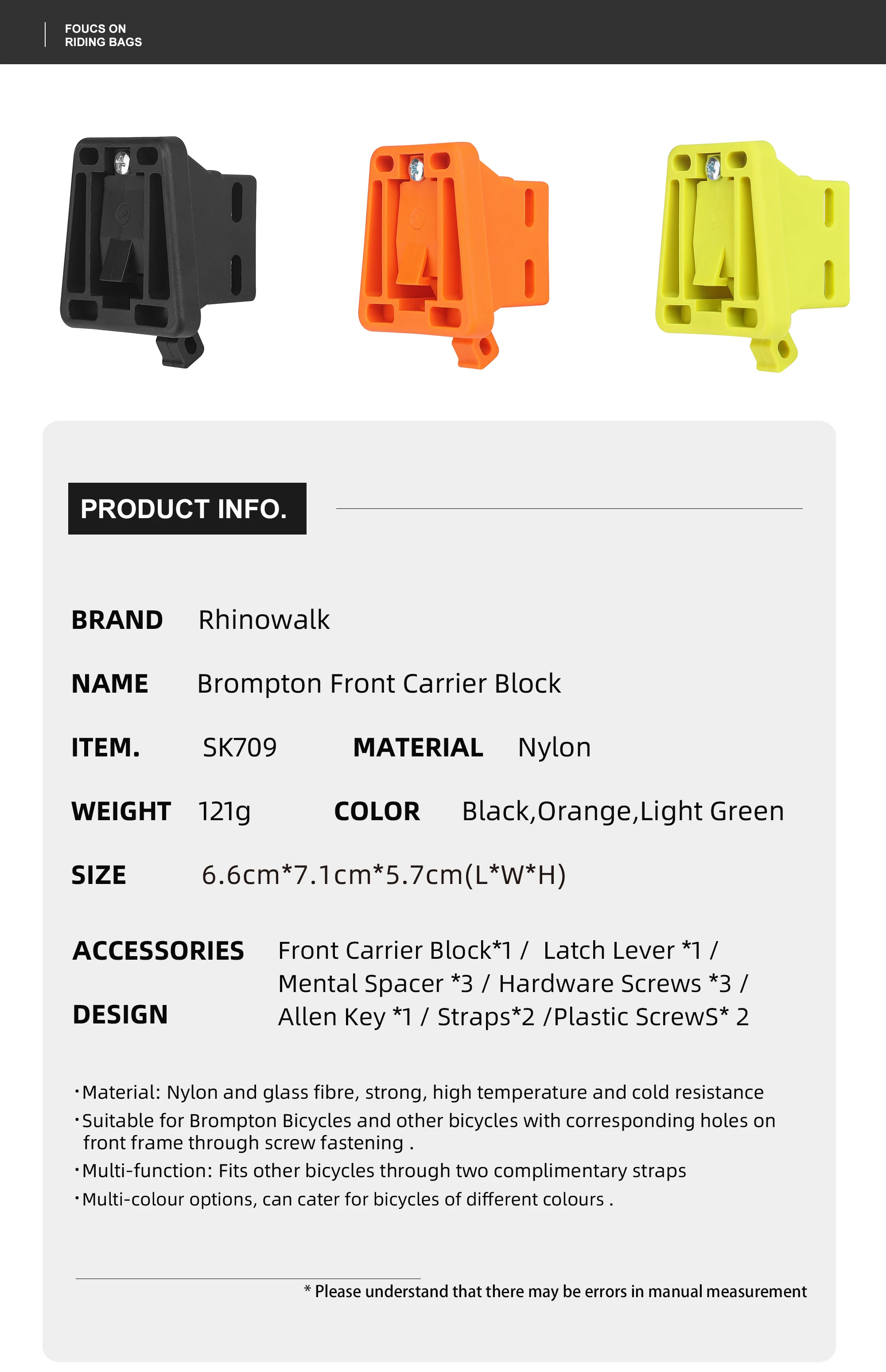 Bike Front Carrier Block Basket Adapter Holder For Brompton 3sixty Dahon Fnhon Folding Foldable ...