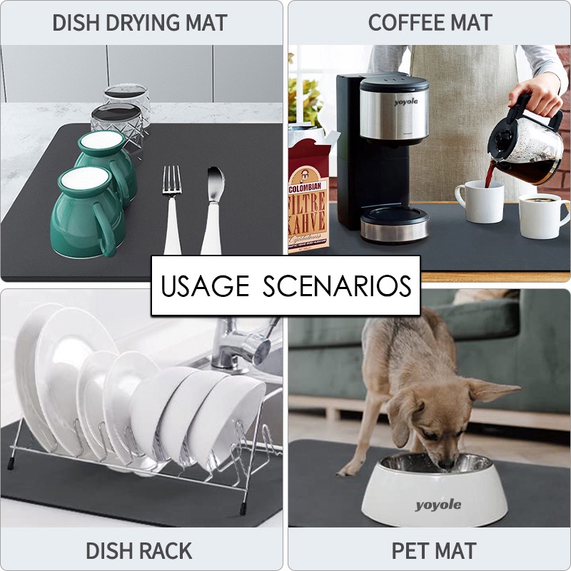 Kitchen Mat Table Mat Diatomite Mat Absorbent Pad Coffee Mat Waterproof ...