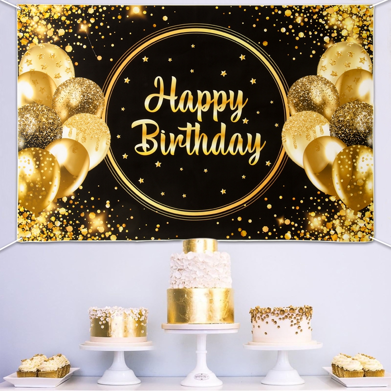 100*150cm Happy 30th 40th 50th Birthday Background Cloth Happy Birthday ...