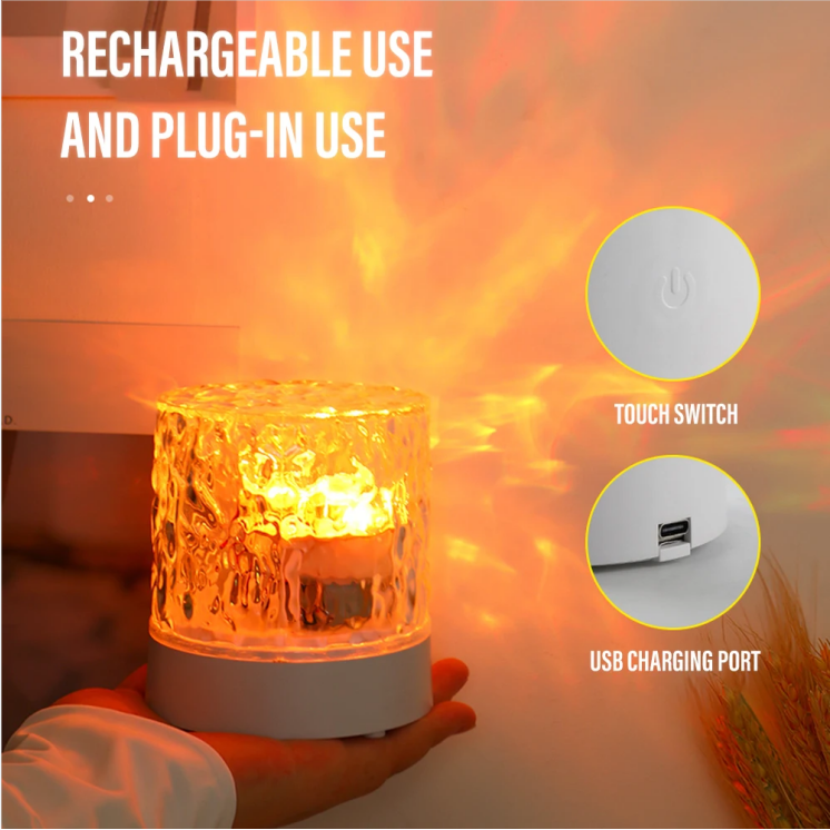 SPRISE LED Rotating Ripple Light Colorful Ambient Gift Lamp Adjustable ...