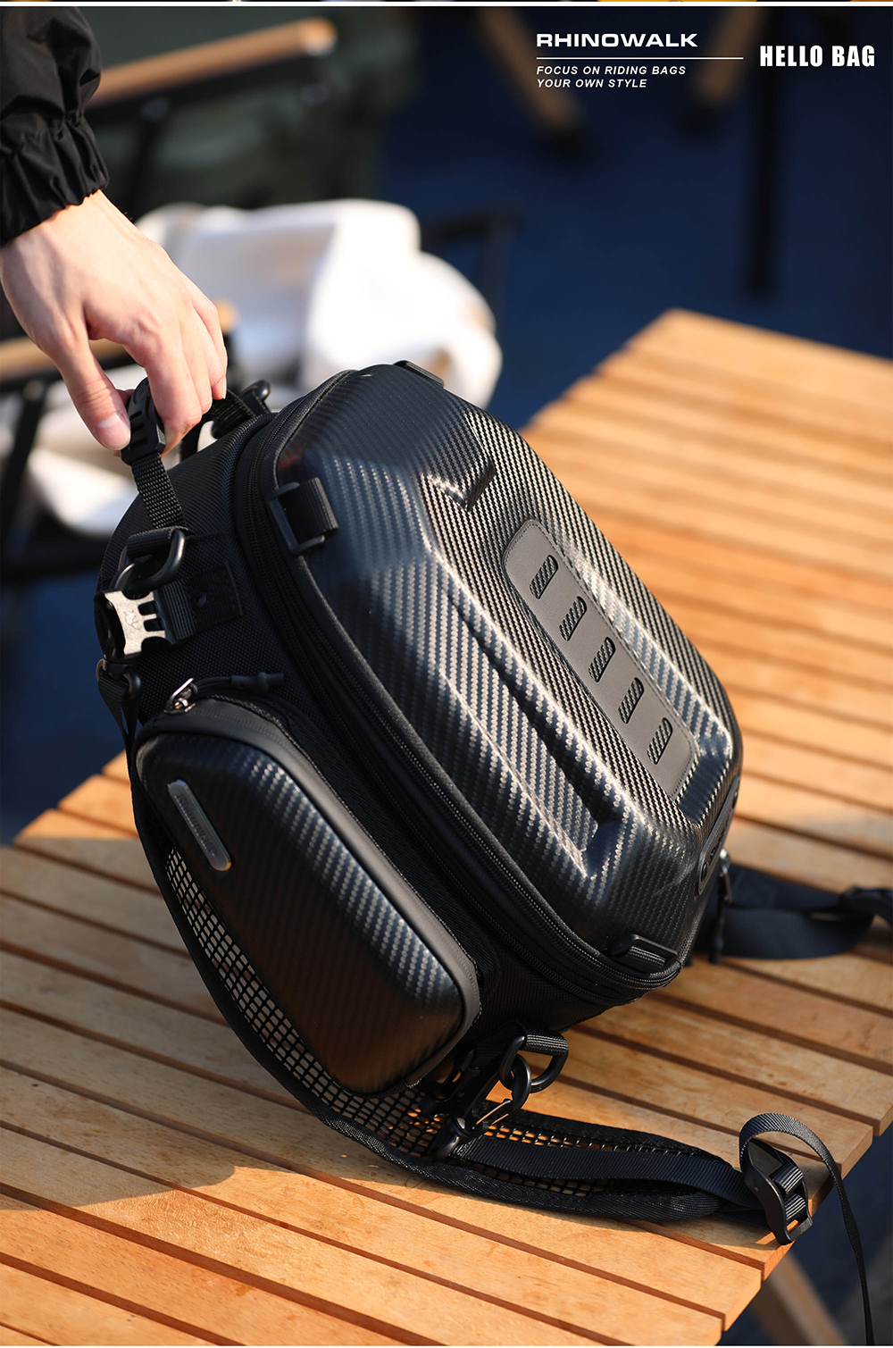 Rhinowalk Expandable waterproof hard shell motorcycle tail bag ...