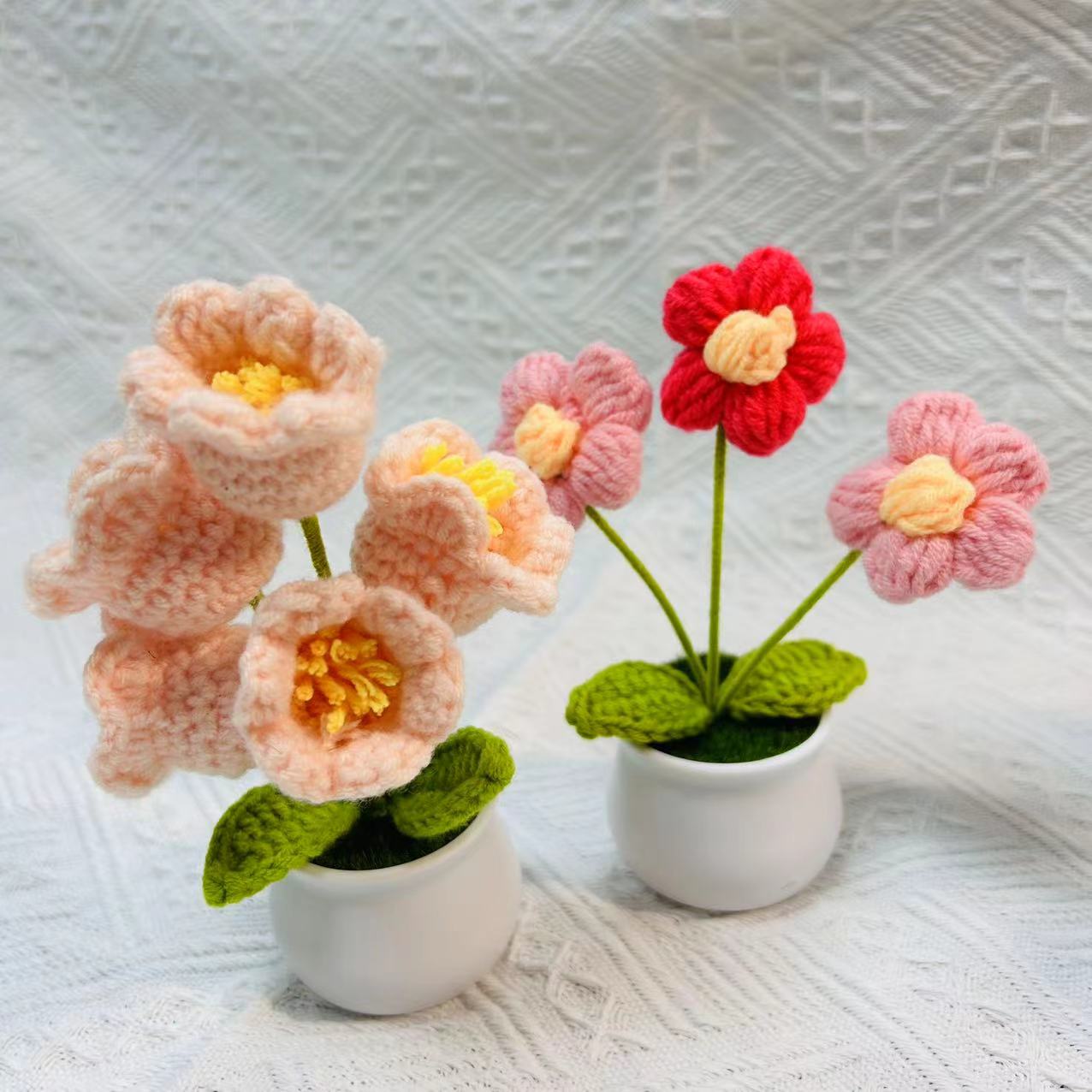 1 Piece/5 Piece Set Colorful Hand-Knitted Potted Plant Home Decoration ...