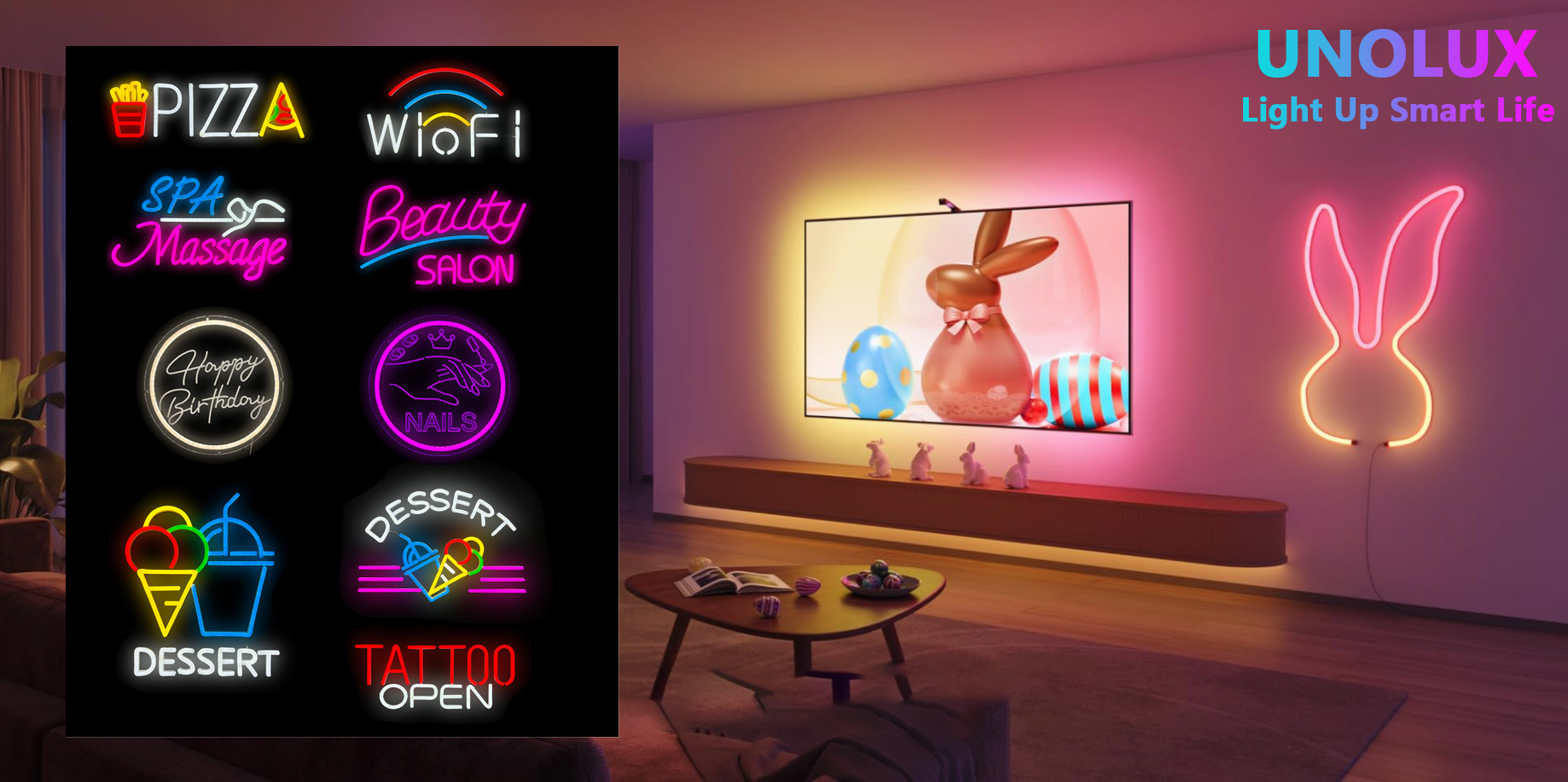 UNOLUX Open Sign LED Neon Light LED Light for Room Bedroom Decoration ...