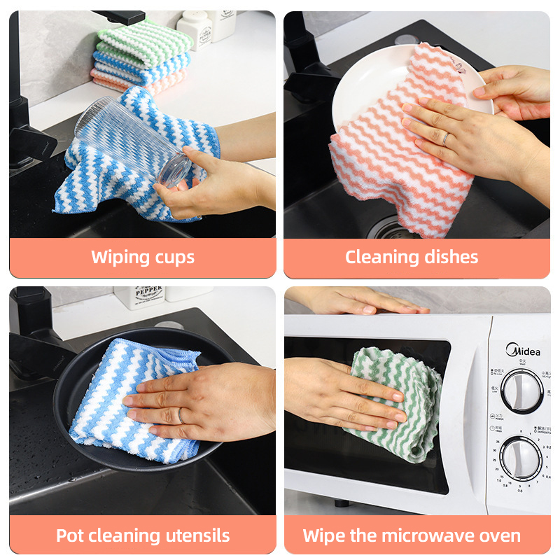 10 pcs Kitchen workbench cleaning rag, soft and absorbent dish cloths ...