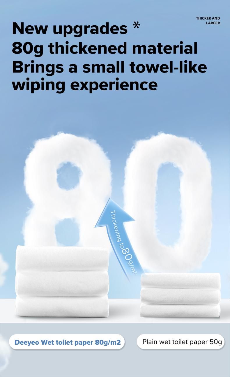 Deeyeo Family Affordable Wet Toilet Paper Flushable Wet Toilet Wipes 湿厕纸（80pcs*3packs） | Shopee ...
