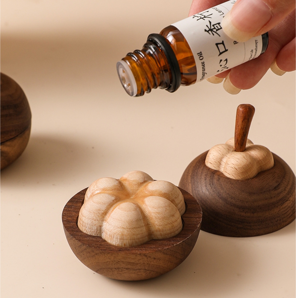Small Mangosteen Diffuser Wood Essential Oil Aromatherapy Last Fragrance Creative Ornaments ...