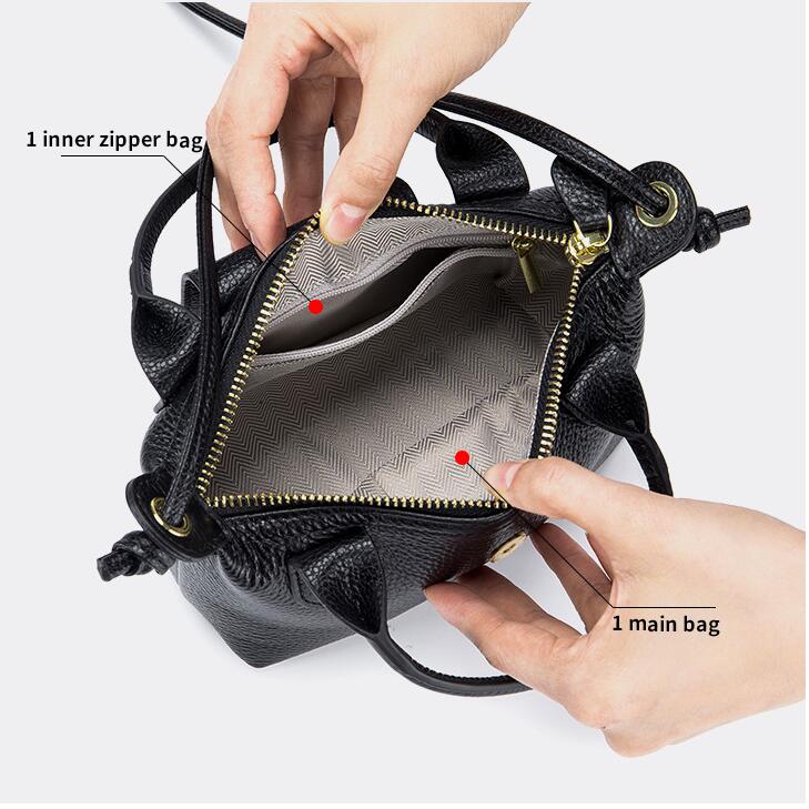 New Women Genuine Leather Cross-body Bag Lady's Handbag Cowhide One ...