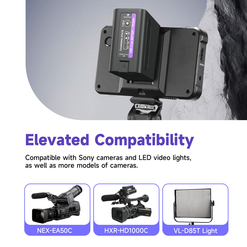 Cityork 11800mAh NP-F990 NP-F970 F960 F970 Battery with LED Power Indicator for Sony F960 F550 ...