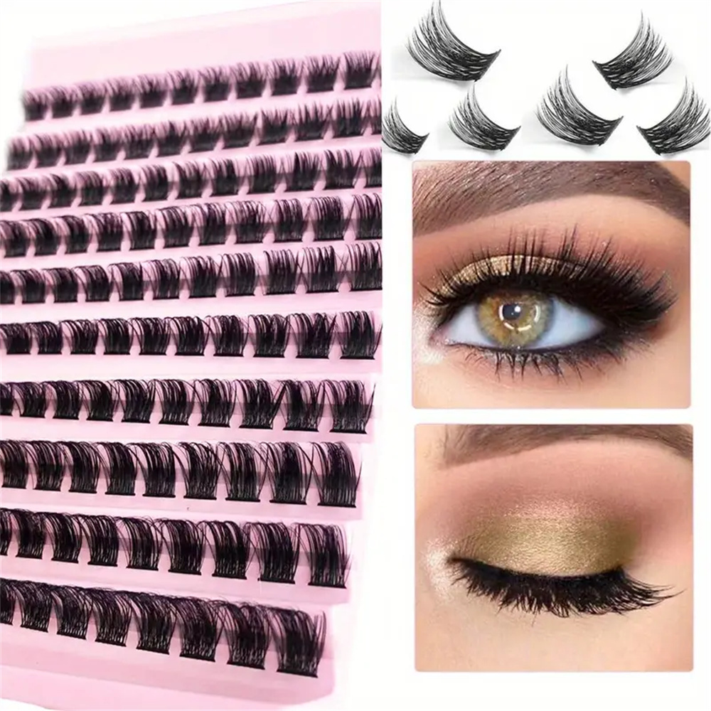 120 Clusters Lashes, DIY Cat Eye Segmented Eyelashes Clusters Fluffy ...