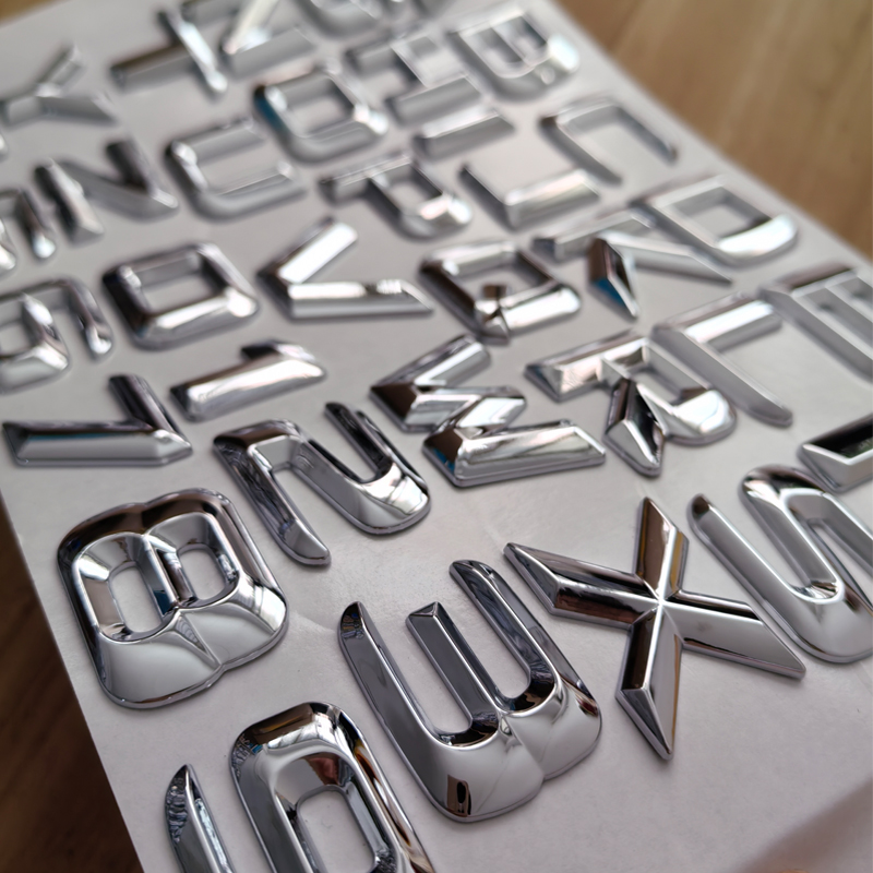 1 pc 22mm High Silver DIY 3D Alphabet Letter Digital Number Car Emblem ...