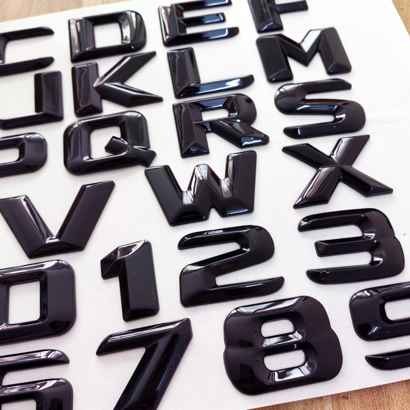 1 pc 22mm High Black DIY 3D Alphabet Letter Digital Number Car Emblem ...