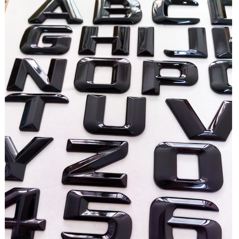 1 pc 22mm High Black DIY 3D Alphabet Letter Digital Number Car Emblem ...